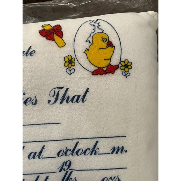 Unbranded | Accessories | Vintage Chick Egg Birth Certificate Nursery ...